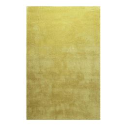 Teppich HOMIE LIVING, B:130cm H:25mm L:190cm, gelb, Polyester, Wohnzimmer, Teppiche, "Pisa", Hochflor, Microfaser, uni, weich, Shaggy, Wohnzimmer,
