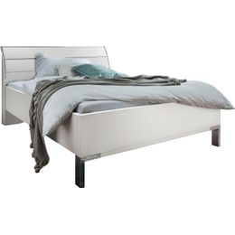 Futonbett Wiemann, B:149cm L:218cm, wei&szlig;, Betten, "Monaco, 4-fache Liegeh&ouml;henverstellung", mit stilvollem Holzkopfteil, Made in Germany