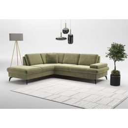 Sit & More Ecksofa SIT & MORE, B:238cm H:83cm T:202cm, gr&uuml;n, 100% Polyester, Wohnzimmer, Sofas, "Morris Jubi L-Form, B: 238 cm", mit Armteilfunktion & 1