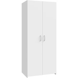Dreht&uuml;renschrank FORTE, B:79,7cm H:190,5cm T:54,4cm, wei&szlig;, Schr&auml;nke, "Econobox", Dreht&uuml;renschrank, zeitloses Design mit alufarbigen Griffen.