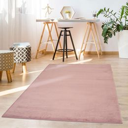 Hochflor-Teppich Carpet City, B:160cm H:21mm L:230cm, pink, Polyester, Teppiche, "TOPIA 400", Kunstfell-Teppich mit Kaninchenfell-Optik, Haptik,