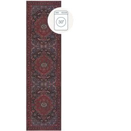 Teppich FLAIR RUGS, B:60cm H:4mm L:230cm, rot, Kunstfaser, Wohnzimmer, Teppiche, "Medallion", Waschbar Traditioneller Teppich