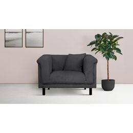 Sessel Home Affaire, B:100cm H:71,5cm T:85cm, grau, 100% Polyester, Wohnzimmer, Sessel, "AGNIA B/T/H: 100/85/71 cm", incl. Zierkissen, auch in Cord
