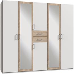 Kleiderschrank wimex, B:225cm H:207cm T:58cm, weiß, Kinderzimmer, Schränke, "Diver Drehtürenschrank mit Spiegel, 180, 225 o. 270cm breit", Bestseller