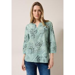 Cecil Damen Klassische Bluse, grün, Gr. S, bedruckt, Web, 100% Baumwolle, Blusen, aus reiner Baumwolle
