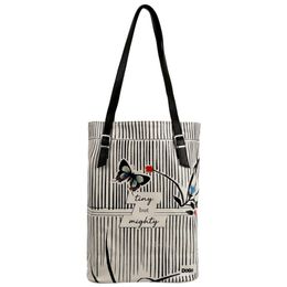 DOGO Damen Umhängetasche "Tall Bag Damen Schultertasche Tiny But Mighty Damen", schwarz-weiß, Lacklederimitat, Taschen, Handgefertigt