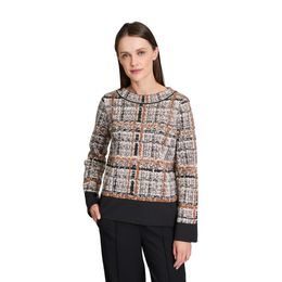 Betty Barclay Damen Strickpullover "Damen Strickpullover mit Jacquard", grau, Gr. 36, Strick, Obermaterial: 48% Baumwolle, 48% Polyacryl, 4%