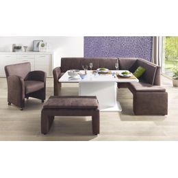 Eckbank, B:157cm H:89cm T:244cm, braun, exxpo - SOFA FASHION, Luxus-Microfaser (100% Polyester), Esszimmer, Sitzb&auml;nke, "Cortado, elegant und modern