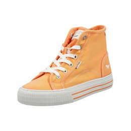 Mustang Shoes Damen Sneaker "Mustang Shoes Sneaker Lederimitat/Textil", Gr. 37, orange, Lederimitat, Textil, Schuhe