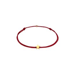 Elli Damen Armband "Stern Astro Textilband 925 Silber", 16cm, ohne Stein, Silber 925 (Sterlingsilber), rot, Silber 925 (Sterlingsilber), Armb&auml;nder