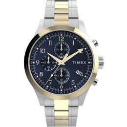 Timex Herren Chronograph "DRESS CHRONO", gold, Armbanduhren, Quarzuhr, Armbanduhr, Herrenuhr,Edelstahlarmband,Stoppfunktion,Tag