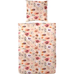 Bettw&auml;sche Primera, orange, Renforc&eacute;, Obermaterial: 100% Baumwolle, Bettw&auml;sche, "Dotsy", mit zarten Blumen