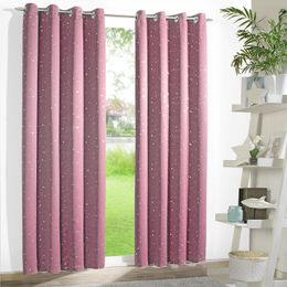 Weckbrodt-Gardinen Vorhang WECKBRODT, B:135cm H:160cm, rosa, Microfaser, Polyester, Kinderzimmer, Gardinen, "Sarin", blickdicht, Thermo, w&auml;rme-,k&auml;lteisolierend,