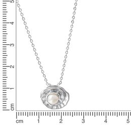 Celesta Damen Kette mit Anh&auml;nger, 42+3cm, Silber 925 (Sterlingsilber), L: 45 B: 15mm, wei&szlig;, Silber 925 (Sterlingsilber), B:15mm, Halsketten