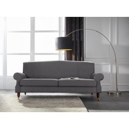 3-Sitzer Home Affaire, B:200cm H:90cm T:93cm, grau, Samtoptik ( 100% Polyester);Baumwollmix (50% Baumwolle, 50% Polyester), Sofas, "Rennes", in