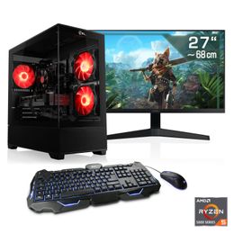 CSL Gaming-PC-Komplettsystem "AeroVision V24357", Microsoft Windows 11 Home (64 Bit), 16 GB RAM 500 GB SSD, schwarz, Computer_Komplettsysteme