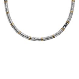 Diesel Damen Kette ohne Anhänger "Schmuck Geschenk Edelstahl Nylon D LOGO", Edelstahl Nylon, L: 60 B: 6mmedelstahlfarben, gelbgoldfarben, anthrazit,