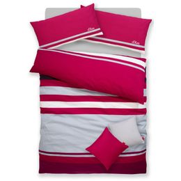 Bettw&auml;sche s.Oliver, lila, Renforc&eacute;, Obermaterial: 100% Baumwolle, Bettw&auml;sche, "Fenja in Gr. 135x200 oder 155x220 cm", gestreifte Bettw&auml;sche, mit