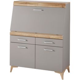Sekret&auml;r Innostyle, B:98cm H:124cm T:42cm, grau, Sekret&auml;re, "SECRET", Stauraumschrank, mit Monitor-/Laptopfach, Soft-Close, Breite 98 cm