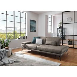 Recamiere DIE PLANBAR, B:230cm H:82cm T:115cm, grau, 100% Polyester, Sofas, "MP-IN20126 optional mit Drehsitzfunktion", Inkl. Kopfteilverstellung,