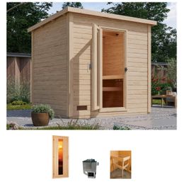 Karibu Saunahaus "Talo 3", Saunaofen, externe Steuerung, 9 kW, beige, Garten, Saunen, Ofen 9 KW externe Strg easy