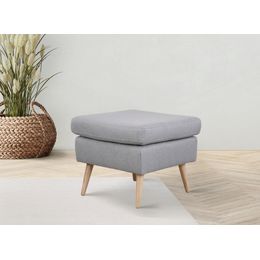 Hocker Home Affaire, B:58cm H:49cm T:58cm, grau, 100% Polyester, Wohnzimmer, Hocker, "Charles", passend zum Sessel "Charles"
