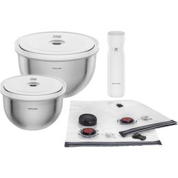 Zwilling Aufbewahrungssystem "Fresh & Save BOWLS", silber, Lebensmittelaufbewahrungsbeh&auml;lter, Vakuum Starter Set, Edelstahl / M/L, 9-tlg.