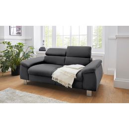 2-Sitzer COTTA, B:177cm, schwarz, Microfaser PRIMABELLE (100% Polyester);Kunstleder SOFTLUX;Feinstruktur (100% Polyester);Kunstleder SOFTLUX/Struktur