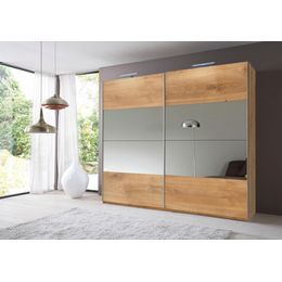 Schwebet&uuml;renschrank wimex, B:225cm H:210cm T:65cm, braun, Schr&auml;nke, "Easy", mit Teilspiegel