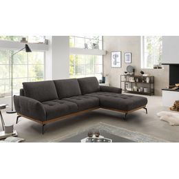 Ecksofa, B:264cm H:87cm T:171cm, braun, exxpo - SOFA FASHION, Wohnzimmer, Sofas, "NICEA, erstklassiger Komfort, tolle Details, Holzsockel in eiche