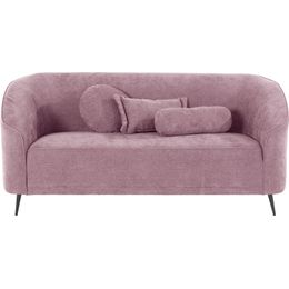 3-Sitzer Home Affaire, B:184cm H:81cm T:80cm, rosa, 100% Polyester, Sofas, "Ashly", in 3 Bezugsvarianten, Bouclé, Samtoptik und Struktur weich.