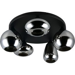 Trio LEUCHTEN Deckenleuchte "Lumina, Deckenlampe 5-flammig mit Glasschirm, exkl 5x E14, max 10W", 5, &Oslash; 63,5cm H: 24,5cm, 1 Stk., silber, Wohnzimmer,