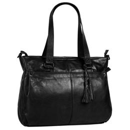 SPIKES & SPARROW Damen Shopper, SPIKES & SPARROW, schwarz, Leder, Taschen, echt Leder
