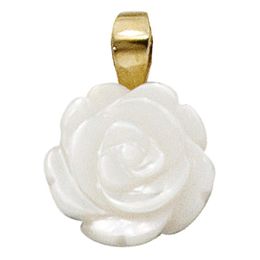 Jobo Damen Blumenanhänger "Anhänger Rose", Gelbgold 333, gold, Gelbgold 333, Schmuckanhänger, 333 Gold mit Perlmutt