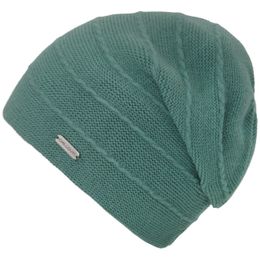 Chillouts Damen Beanie "Artemis Hat", gr&uuml;n, Strukturmuster, unifarben, Materialmix, M&uuml;tzen, mit doppellagiger Verarbeitung, raffinierter