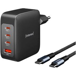 Intenso USB-Ladegerät "Adapter + Cable Set W140A3C + C520C", B:8cm H:4cm T:12cm, schwarz, Ladegeräte