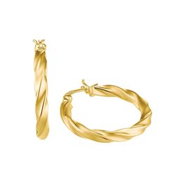 Amor Damen Paar Creolen "2013796", Gelbgold 375, gold, Gelbgold 375, Ohrringe