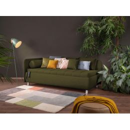 Schlafsofa Alina, B:207cm H:80cm T:102,5cm, gr&uuml;n, Struktur TMD (100% Polyester), Jugendzimmer, Sofas, "Kiana", Liegefl&auml;che 90/200 cm oder 100/200 cm,