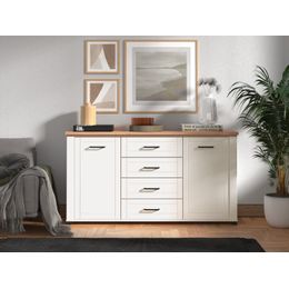 Kommode Home Affaire, B:161cm H:85,5cm T:41cm, braun, MDF, Spanplatte, Wohnzimmer, Sideboards, "Valencia Sideboard, B/T/H 161/41/85,5 cm"