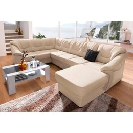Sit & More Wohnlandschaft SIT & MORE, B:320cm H:90cm T:211cm, beige, Luxus-Kunstleder;Primabelle-Microfaser;NaturLederKorpus ist mit passendem Luxus-Kunstleder