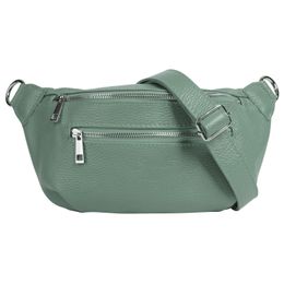 Samantha Look Damen G&uuml;rteltasche, gr&uuml;n, Leder, leicht gl&auml;nzend, unifarben, Taschen, echt Leder, Made in Italy