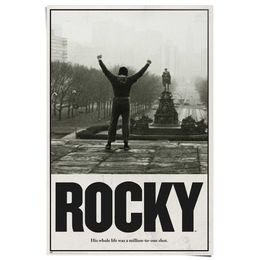 Poster Reinders, B:61cm H:91,5cm T:0,1cm, schwarz, Holzwerkstoff, Bilder, "Rocky - Rocky Balboa"