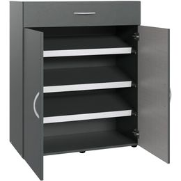 Schuhkommode wimex, B:80cm H:98cm T:40cm, grau, Spanplatte, Sideboards, "Multiraumkonzept", Schubk&auml;sten auf Metallschienen