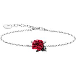 Thomas Sabo Damen Armband "Roses Romance, Rose", 19, Silber 925 (Sterlingsilber), bunt, Silber 925 (Sterlingsilber), Armbänder