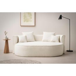 2,5-Sitzer, B:200cm H:98cm T:145cm, beige, LeGer Home by Lena Gercke, Sofas, "ISALIE, rundes Loungesofa, mit Kissen, perfekt gepolstert", moderne