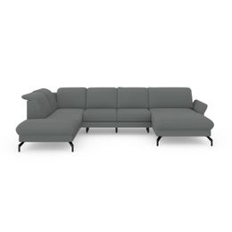 Sit & More Wohnlandschaft SIT & MORE, B:338cm H:84cm T:207cm, grau, Sofas, "Fashion U-Form", wahlweise mit Kopfteilverstellung, Vorziehsitz, motorisch,