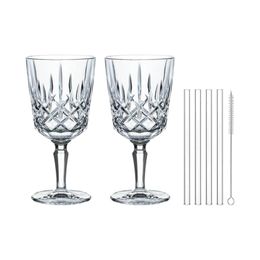 Nachtmann Weißweinglas "Cocktailgläser mit Glastrinkhalmen Noblesse 355 ml 2er Set transparent", 7 tlg., transparent, Trinkgefäße