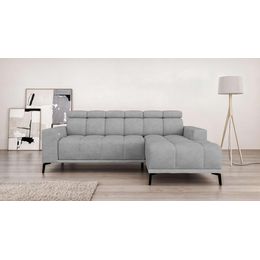 Ecksofa Home Affaire, B:249cm H:111cm T:174cm, grau, 100% Polyester, Wohnzimmer, Sofas, "CAZIE, Designsofa, L-Form, trendige Bubble-Optik", L-Form