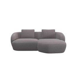 Wohnlandschaft FLEXLUX, B:217cm H:85cm T:146cm, braun, 100% Polyester, Sofas, "Torino, rund, L-Form, Sofa-Ecke mit Recamiere, Longchair-Sofa", OTTOs