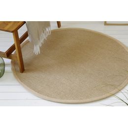 Teppich OTTO HOME, H:5mm &Oslash;:120cm, braun, Jute, Wohnzimmer, Teppiche, "Liora", Flachgewebe, Jute in Sisal Optik, Esszimmer, Flur, uni farben